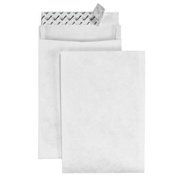 BONG Versandtasche 20 Faltenversandtaschen Expander B4 o.Fenster haftklebend weiß, 100% hochverdichtete Polyethylenfasern, Haftklebend, Ohne Fenster