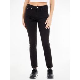Skinny-fit-Jeans Calvin Klein Jeans "MID RISE SKINNY" Gr. 26, Länge 30, schwarz (denim black) Damen Jeans Röhrenjeans