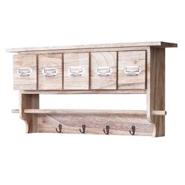 K&uuml;chenregal MCW-C49, Haushaltsregal Regal, Vintage mit 5 Schubladen 32x65x13cm ~ natur