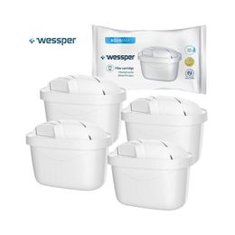 Wessper Kalk- und Wasserfilter 4 Stück Wessper® AQUAMAX Filter Kartuschen Filterkartuschen