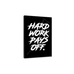 Hustling Sharks Leinwandbild Fitness Wandbild als XXL Leinwandbild "Hard work pays off"