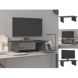 vidaXL Monitorständer Grau 50x27x15 cm Massivholz Kiefer Erhöhung Bildschirm Monitor-Halterung