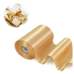 Lubgitsr Geschenkband 10cm x 25M Gold ​band breit geschenkband große schleife satinband