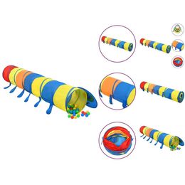 vidaXL Spielzelt Spieltunnel für Kinder Mehrfarbig 245 cm Polyester Tunnelzelt