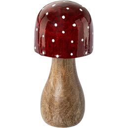 Creativ deco Weihnachtsfigur Fliegenpilz, Weihnachtsdeko rot (3 St), mit rot leuchtenden Hüten