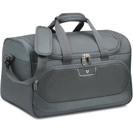 Roncato Reisetasche Joy, 50 cm, Handgepäcktasche Reisegepäck mit Trolley-Aufsteck-System, grau