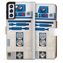 DeinDesign Handyhülle Star Wars R2D2 Fanartikel R2D2 Closeup - Star Wars, Samsung Galaxy S21+ 5G Hülle Handy Flip Case Wallet Cover, weiß