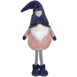 Christmas Paradise Weihnachtsfigur stehender Wichtel 55cm (80cm) (Dekofigur, 1 St), Gnom, Weihnachtsdeko Blau