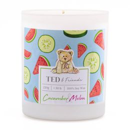 Ted&Friends Duftkerze Duftkerze Cucumber & Melon - 220g (1.tlg), blau
