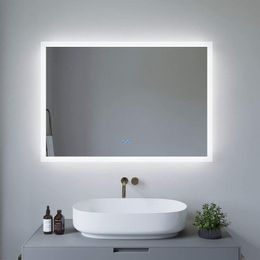Badspiegel mit LED Beleuchtung Licht Spiegel 100x70cm ECHOS Typ B Touch Sensor Dimmbar Spiegelheizung Kaltweiß 6400K