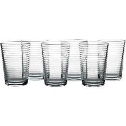 Pasabahce - 52752 Doro Wasserglas 210 ml 6er-Set Trinkgläser Gläserset mit Grooved Effekt