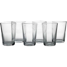 52752 Doro Wasserglas 210 ml 6er-Set Trinkgläser Gläserset mit Grooved Effekt - Pasabahce