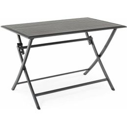Bizzotto Klappbarer Tisch aus Aluminium Elin für den Einsatz im Garten und auf der Veranda -110 x 70 cm / Anthrazit