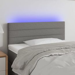 Vidaxl - led Kopfteil Dunkelgrau 100x5x78/88 cm Stoff Grau