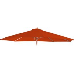 HHG - Ersatz-Bezug für Sonnenschirm Lissabon, Sonnenschirmbezug Ersatzbezug, ø 3,5m Polyester 8 Streben terracotta - orange