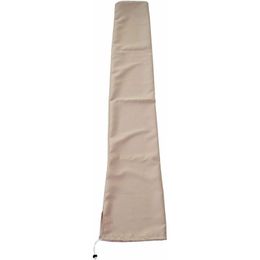 HHG Neuwertig] Schutzhülle für Sonnenschirm bis 3m, Cover Abdeckhülle mit Kordelzug creme - beige