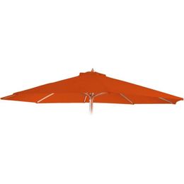 HHG - Ersatz-Bezug für Sonnenschirm Lissabon, Sonnenschirmbezug Ersatzbezug, ø 3m Polyester 6 Streben terracotta - orange