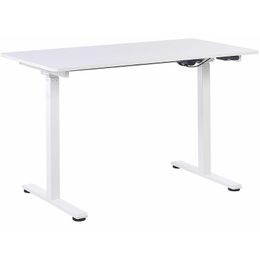 Beliani - Schreibtisch Weiß Faserplatte 120 x 60 cm Elektrisch Höhenverstellbar Rechteckig Metallgestell Industriell Modern Büro Jugendzimmer