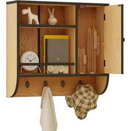 WOLTU Hängeschrank mit Tür, Badezimmerschrank, Küchenschrank hängend, 58x52x15 cm