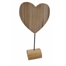 Spetebo - Holz Herz Deko Aufsteller natur - 37 cm - Moderne Tischdekoration mit Standfuß für Valentinstag Hochzeitstag Jahrestag