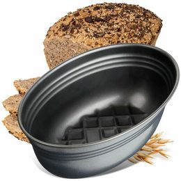 Zenker Brotform oval black metallic, Brotbackform mit keramisch verstärkt Antihaftbeschichtung, Kuchenform aus hochwertigem Stahlblech, Backform für Brot