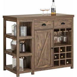 sobuy SVW20-N Kücheninsel freistehend Küchenschrank Highborad Kommode Schrank Sideboard Bartisch Esstisch Buffet Vintage Industrie-Design BHT ca: