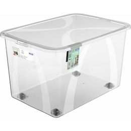 Aufbewahrungsbox Lona mit Rollen und Deckel 50 l transparent Aufbewahrungsbox - Rotho