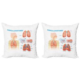Abakuhaus Kissenbezüge Modern Accent Doppelseitiger Digitaldruck, (2 Stück), Anatomie Lunge Strukturbiologie, blau|rosa