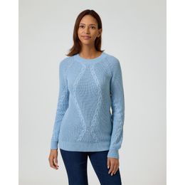 Fiora Blue Pullover mit Deko-Knöpfen