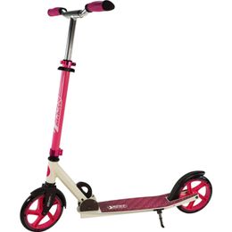 BEST Sporting Scooter 205er Rolle, aus Aluminium, klappbarer Kinder-Tretroller, pink/weiß