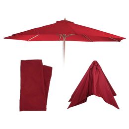 MCW Ersatz-Bezug für Sonnenschirm Lissabon, Sonnenschirmbezug Ersatzbezug, Ø 3,5m Polyester 8 Streben ~ bordeaux