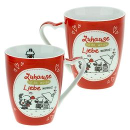 Sheepworld Tasse Tasse mit Herz-Henkel "Zuhause ist da