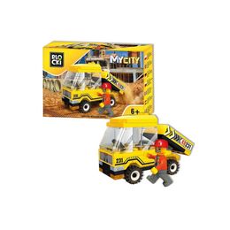 Blocki Konstruktions-Spielset BLOCKI MyCity Baustelle Bausatz LKW Kipplaster Spielzeug Muldenkipper