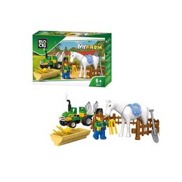 Blocki Konstruktions-Spielset BLOCKI MyFarm Pferde Zaun Traktor Bauernhof Bausatz Spielzeug 43 Teile