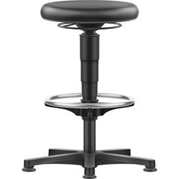bimos Hocker Allround, mit Gleitern, Fußring, Kunstleder, Farbring grau