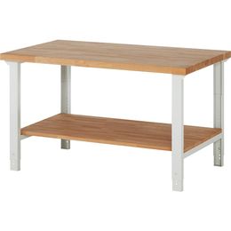 eurokraft pro Werkbank, Baukastensystem Serie 7000, 1 Ablageboden, BxT 1500 x 900 mm