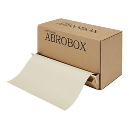 ratioform terra Graspapier-Packpapier, Breite 350 mm, Abrollbox mit Holzschiene, L&auml;nge 250 m, 80 g/m&sup2;