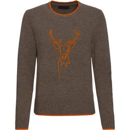 Brigitte von Sch&ouml;nfels Brigitte von Sch&ouml;nfels Pullover mit Hirschmotiv Braun/Orange (Gr&ouml;&szlig;e: 36)