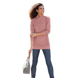 Longpullover Casual Looks "Longpullover" Gr. 48, rot (rosenholz) Damen Pullover Longpullover