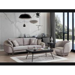 JVmoebel Wohnzimmer-Set Komplett Set 2tlg Sessel Design Dreisitzer Sofa Wohnzimmer Luxus