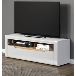Furn.Design Lowboard Merlon (Flat-TV Unterschrank in weiß mit Eiche