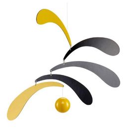 Flensted Mobiles Skulptur Mobile Flowing Rhythm Gelb