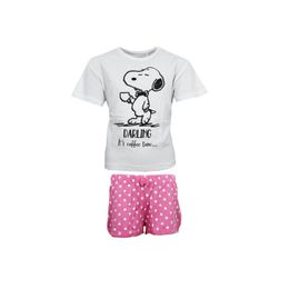 Snoopy Schlafanzug Snoopy Mädchen kurzarm Pyjama Shirt Shorts Gr. 134 bis 164