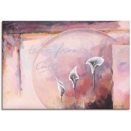 Artland Leinwandbild Drei Freunde_Calla, Blumenbilder (1 St), auf Keilrahmen gespannt, rosa