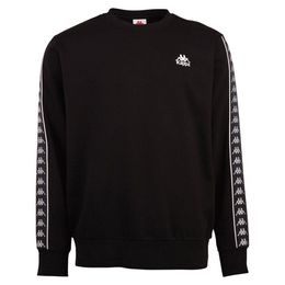 Kappa Sweater mit hochwertigem Jacquard Logoband an den Ärmeln, schwarz