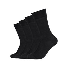 Camano Socken (Packung, 4-Paar) Mit verstärkter Ferse und Fußspitze, schwarz