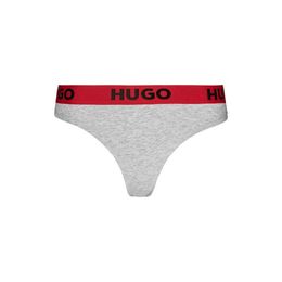 Hugo String THONG SPORTY LOGO mit Hugo Logo auf elastischem Bund, grau