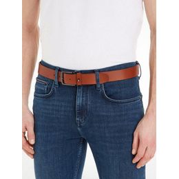 Tommy Hilfiger Ledergürtel DENTON 3,5 EXT mit Tommy Logo aus Emaille, braun