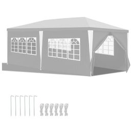 Pavillon Camping Robustes Festzelt Verbolzung Partyzelt Praktisches 3x6m Weiß - Weiß - Swanew
