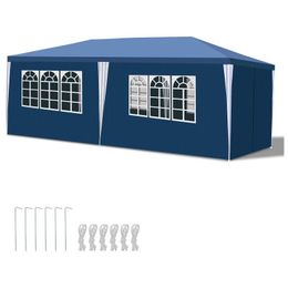 Pavillon Camping Festzelt Wasserdicht Partyzelt Stabiles hochwertiges 3x6m Blau - Blau